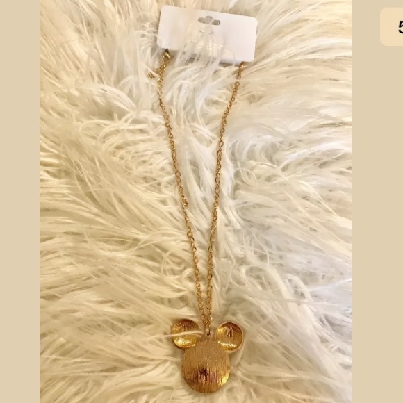 Jewelry | Mickey Mouse Gold And Gem Necklace And Earrings | Poshmark